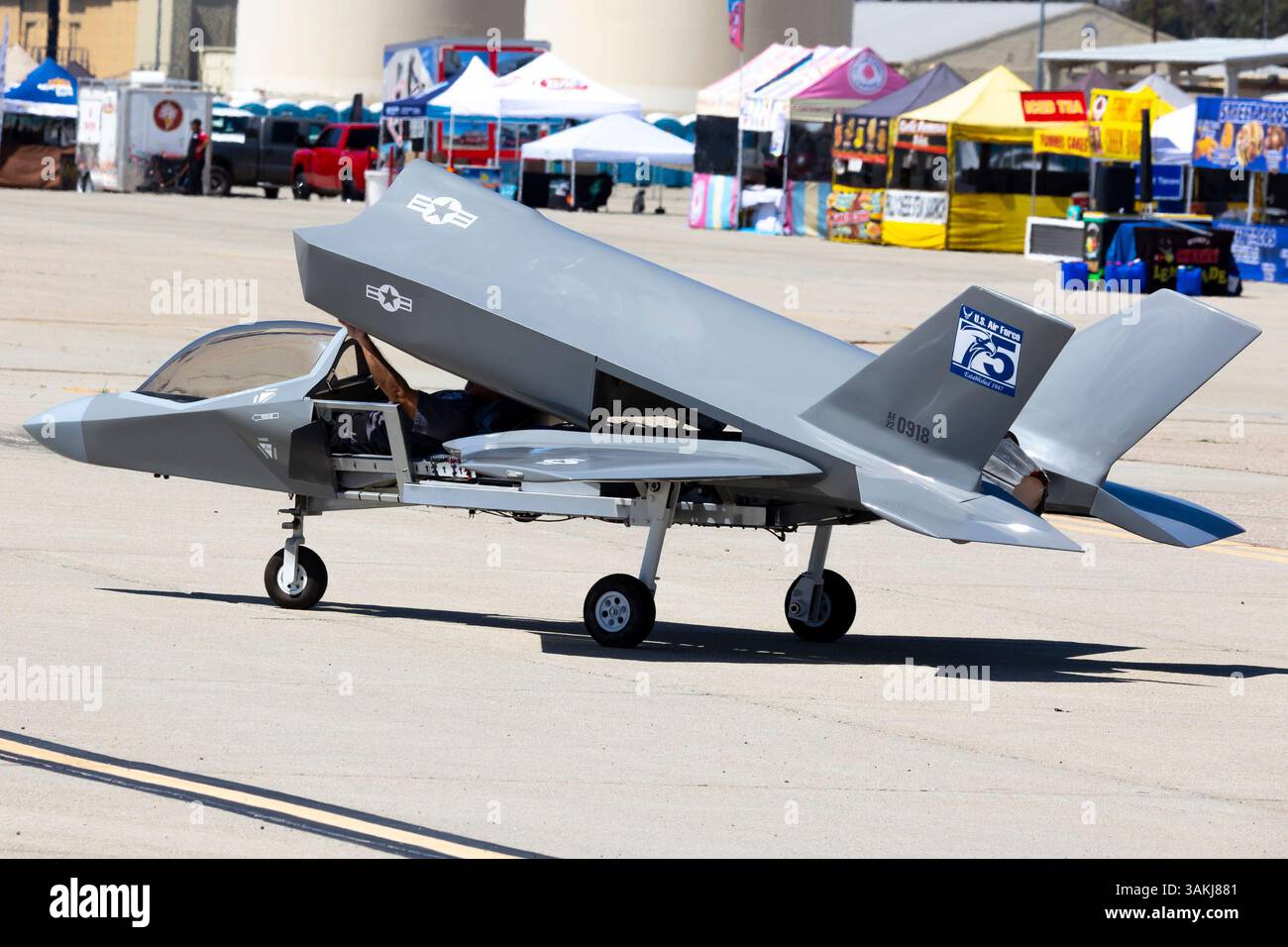 A model of an F-35 Lightning II makes an appearnce during the Southern ...
