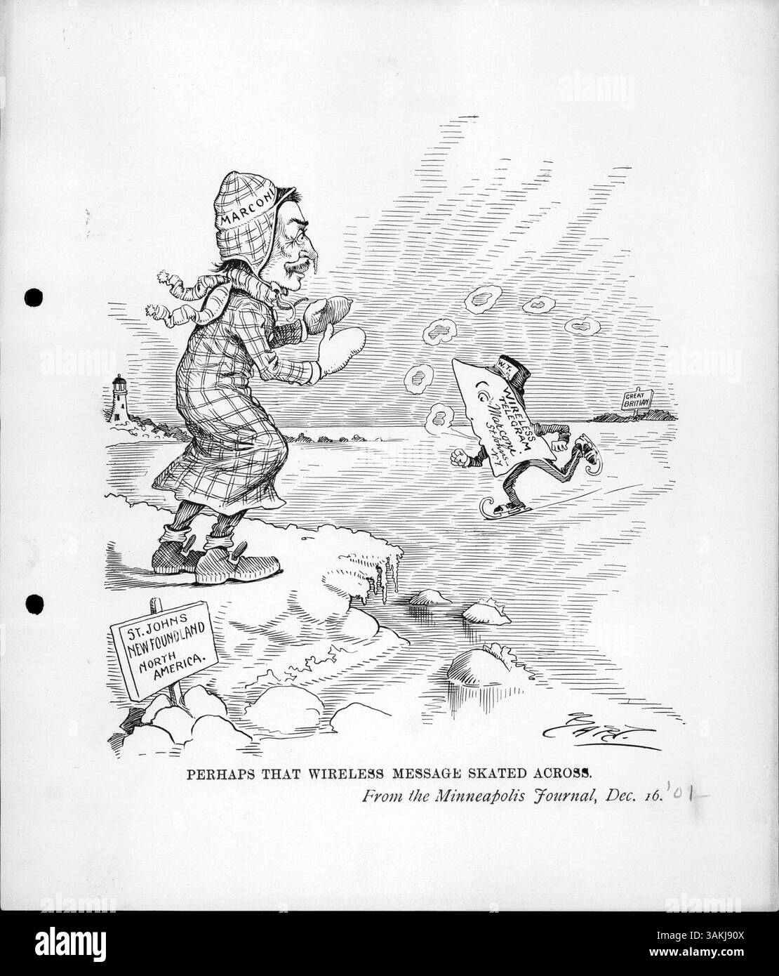 This historic moment in communication history records Guglielmo Marconi ...