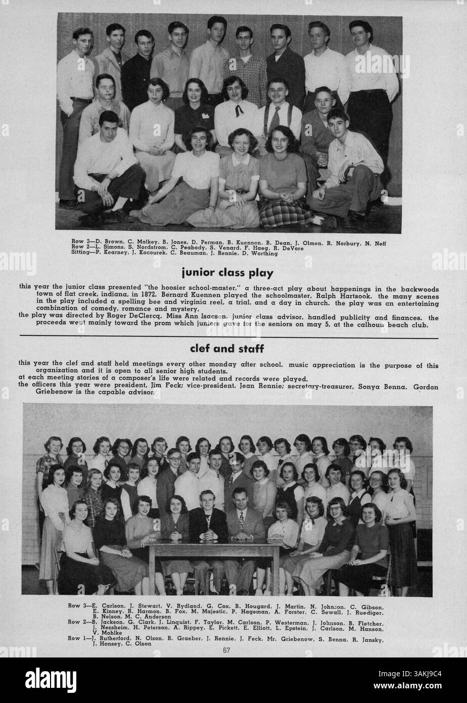 The 1950 St. Louis Park High School yearbook, 'Echowan,' features ...