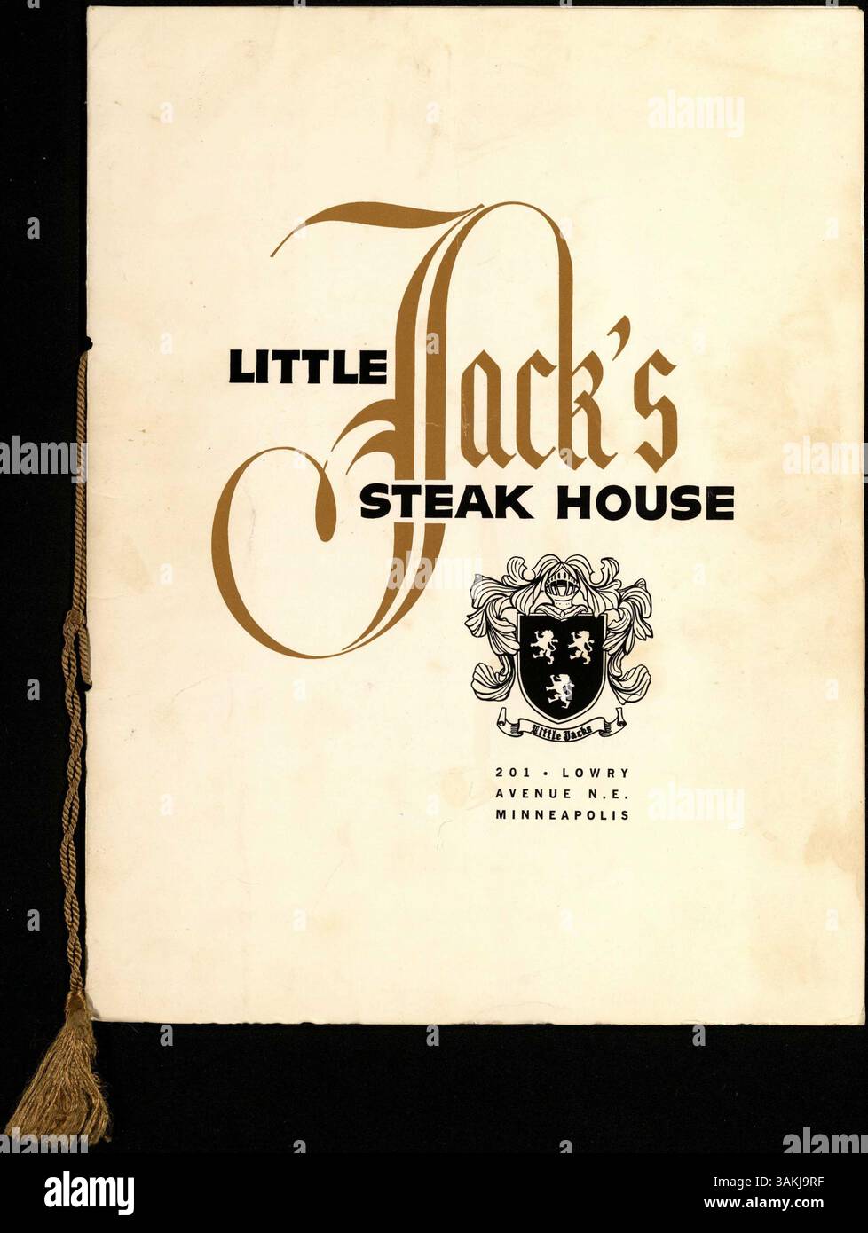 This menu from Little Jack's Steak House features a bi-fold design with ...