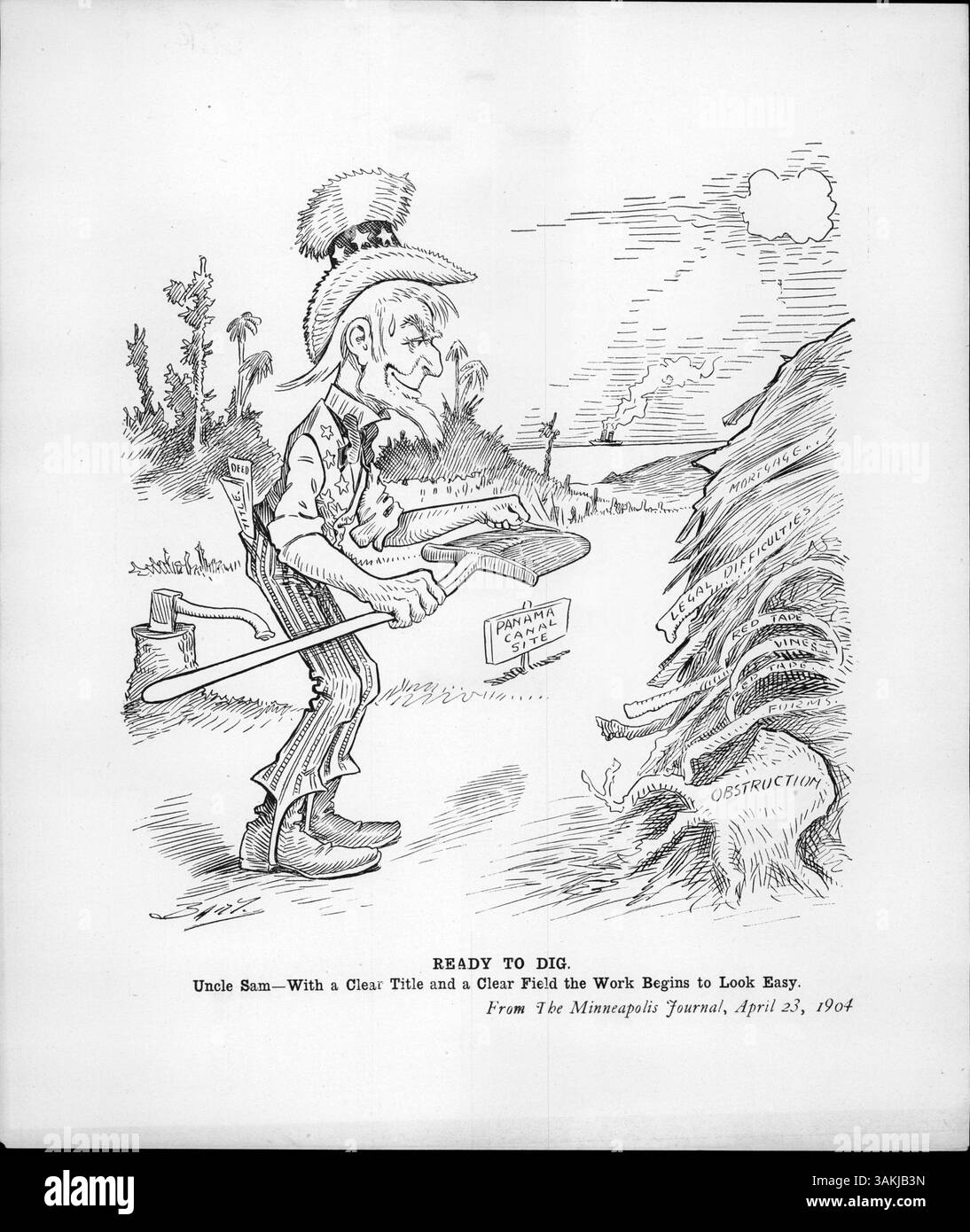 Uncle Sam prepares to start digging at the Panama Canal site after ...