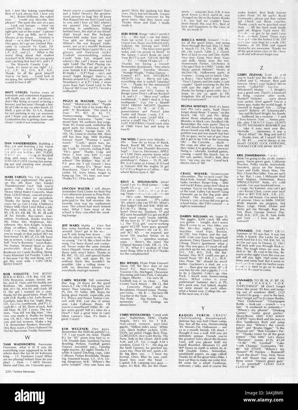 This 1986 yearbook from Park Center High School provides a snapshot of ...