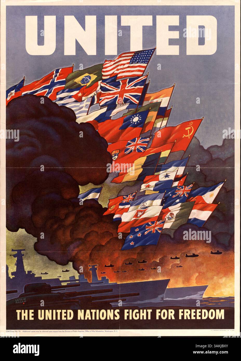This 1943 OWI poster, titled 'United - The United Nations Fight for ...