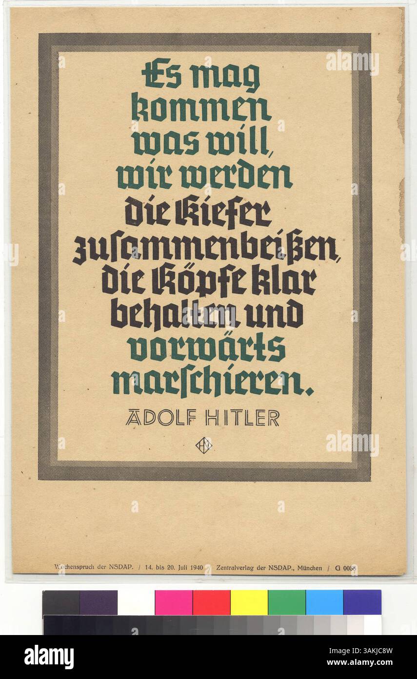 The quote reflects nazi wartime ideology hi-res stock photography and ...