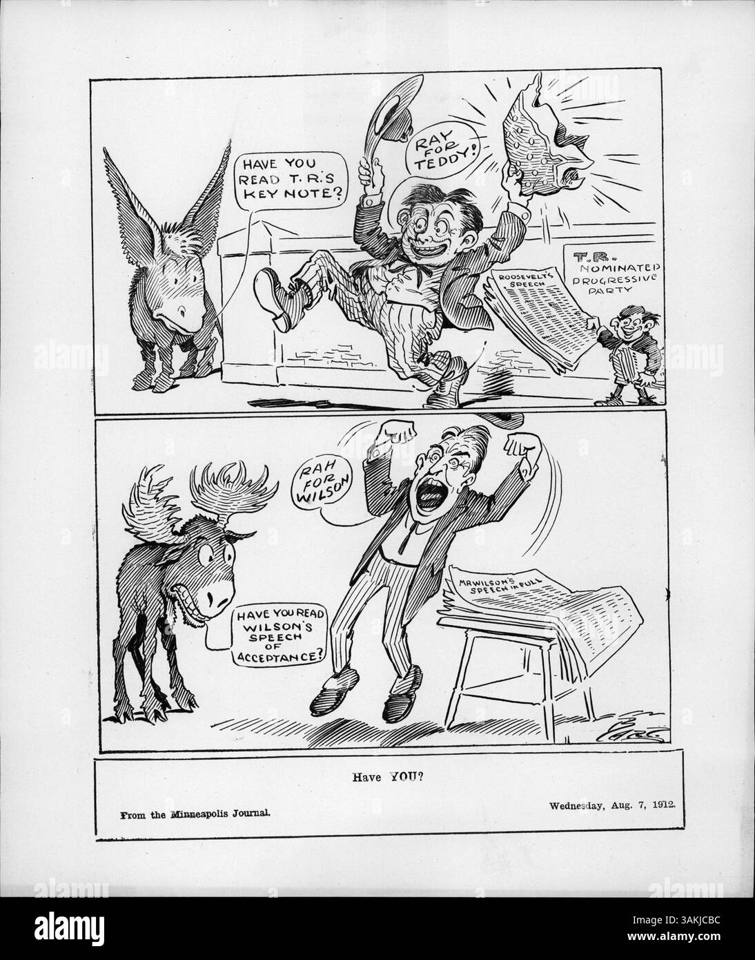 In this political cartoon, the Democratic donkey asks if a man has read ...