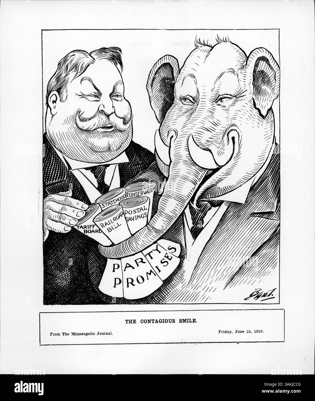 This image depicts President William H. Taft standing beside an ...