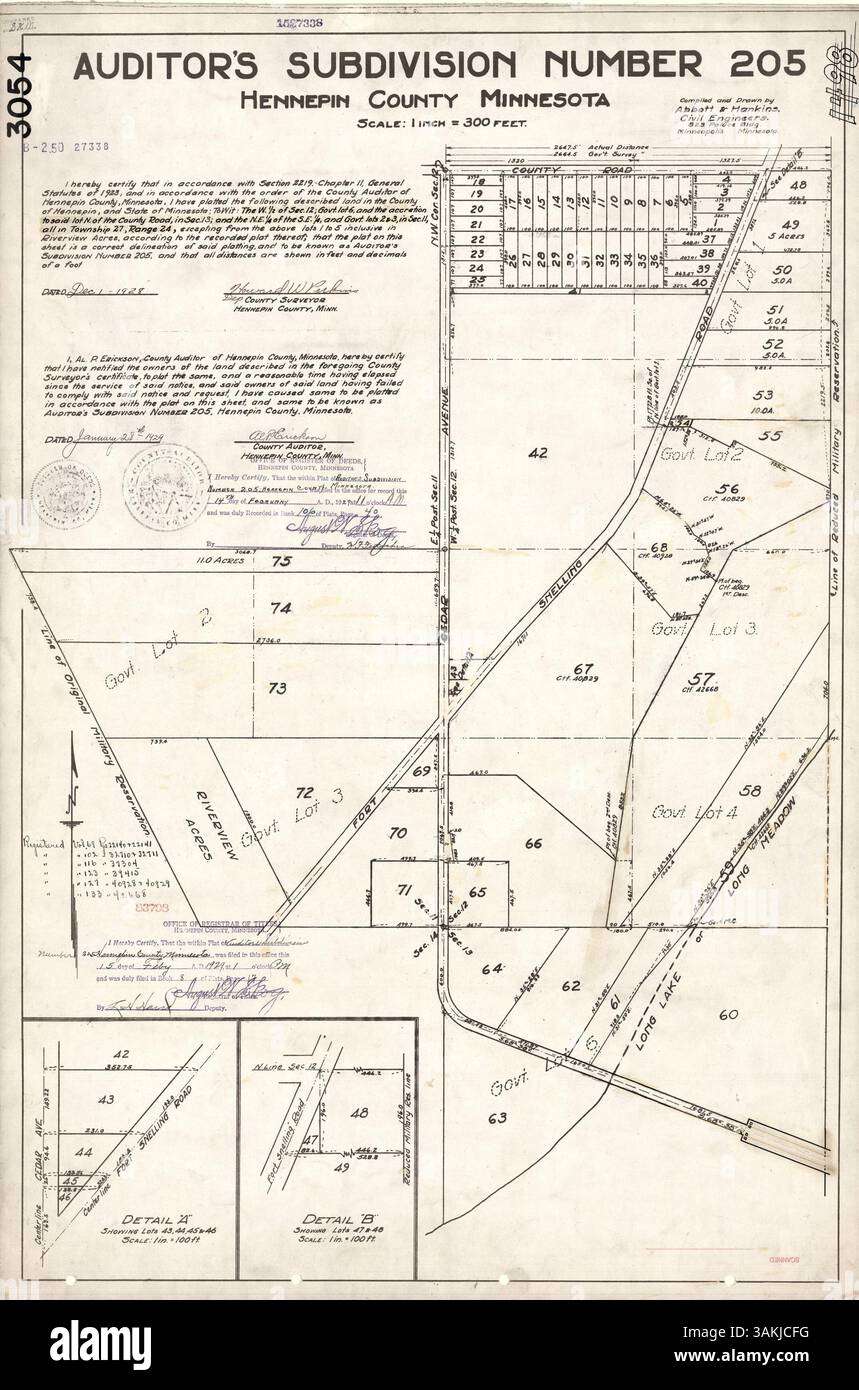 This map shows Auditor’s Subdivision Number 205, including two inset ...