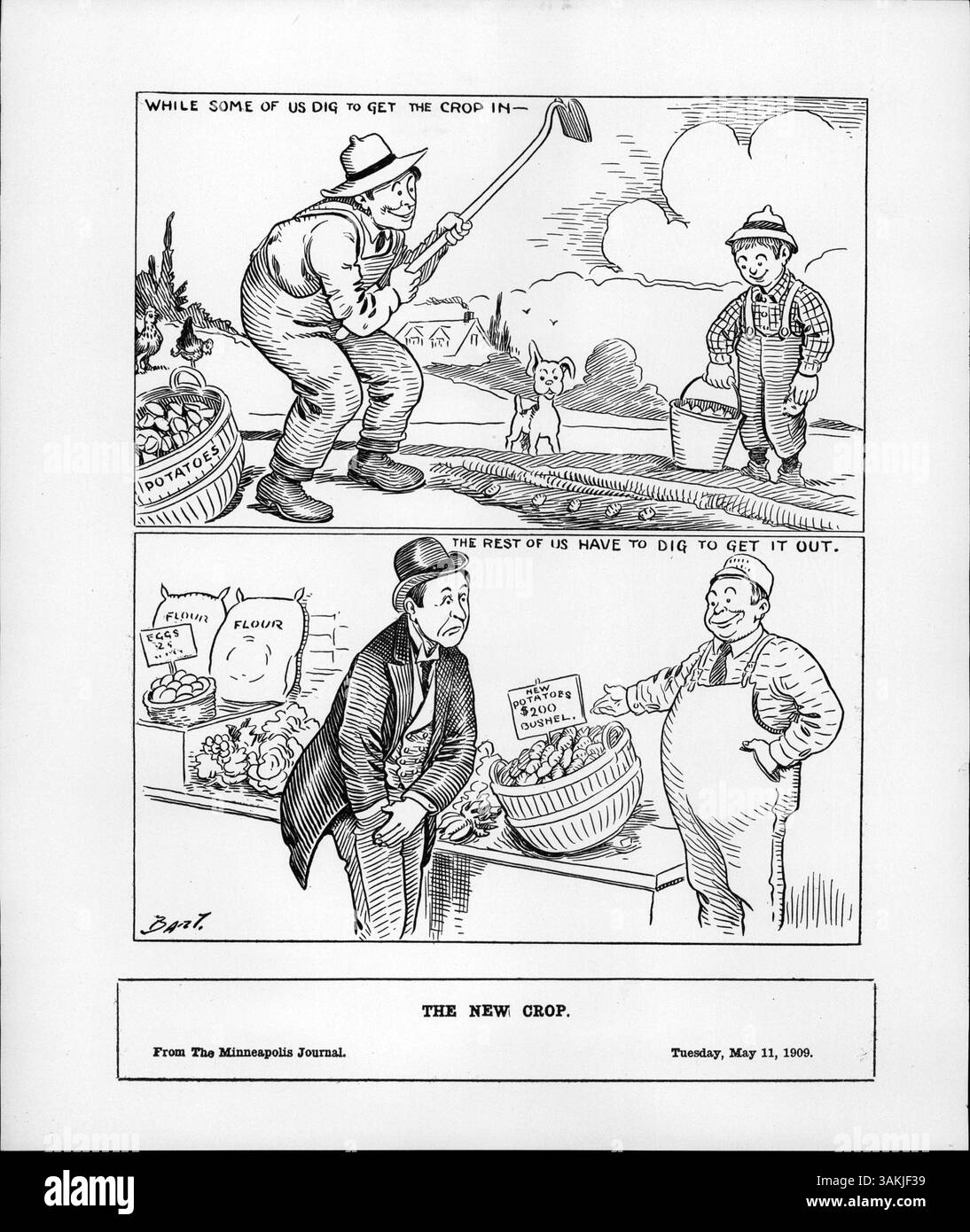 'The New Crop' comic illustrates the rising costs of crops in the early ...