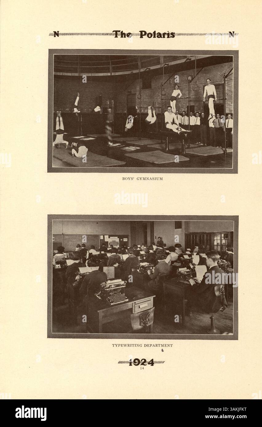 The 1924 edition of the North High Yearbook, titled 'Polaris', captures ...