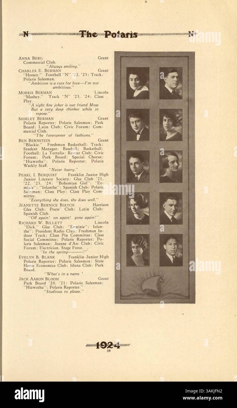 This 1924 edition of Polaris, North High School’s yearbook, documents the student body, teachers ...