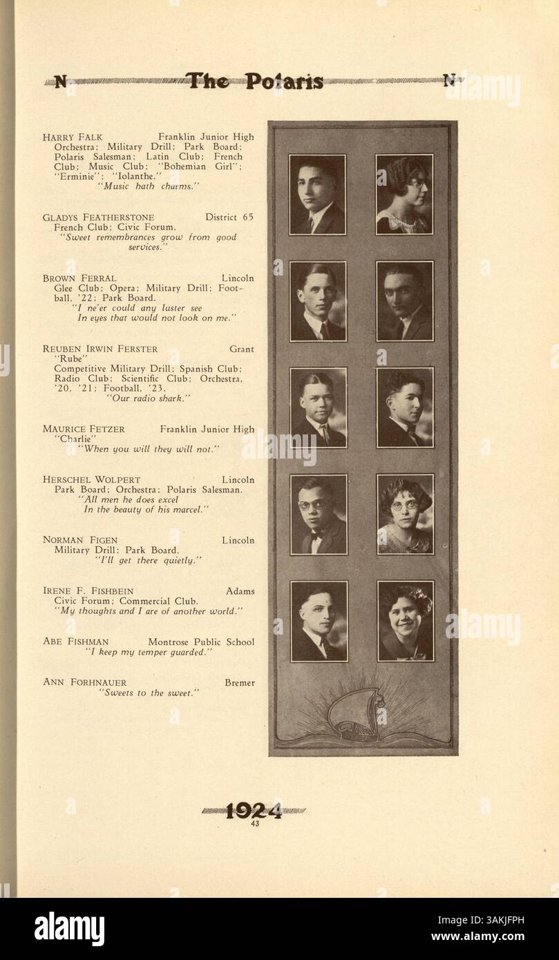 North High School’s Polaris yearbook from 1924 documents the students ...