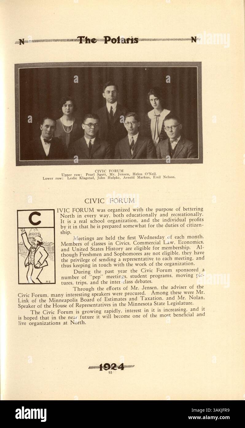 North High School’s 1924 Polaris yearbook documents the key events of ...