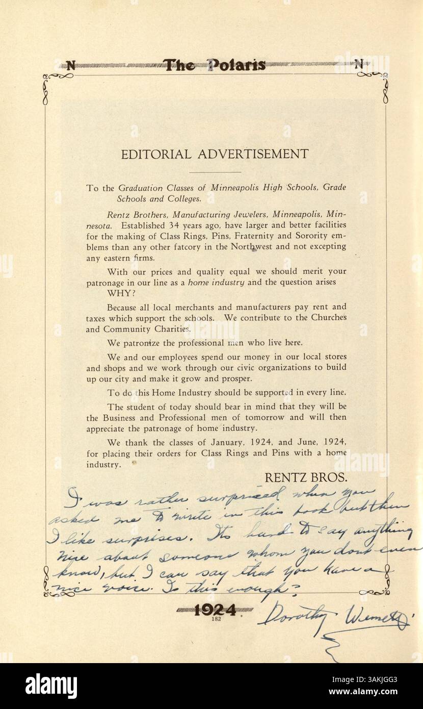 The 1924 Polaris Yearbook provides an overview of North High School’s 1923-1924 year ...