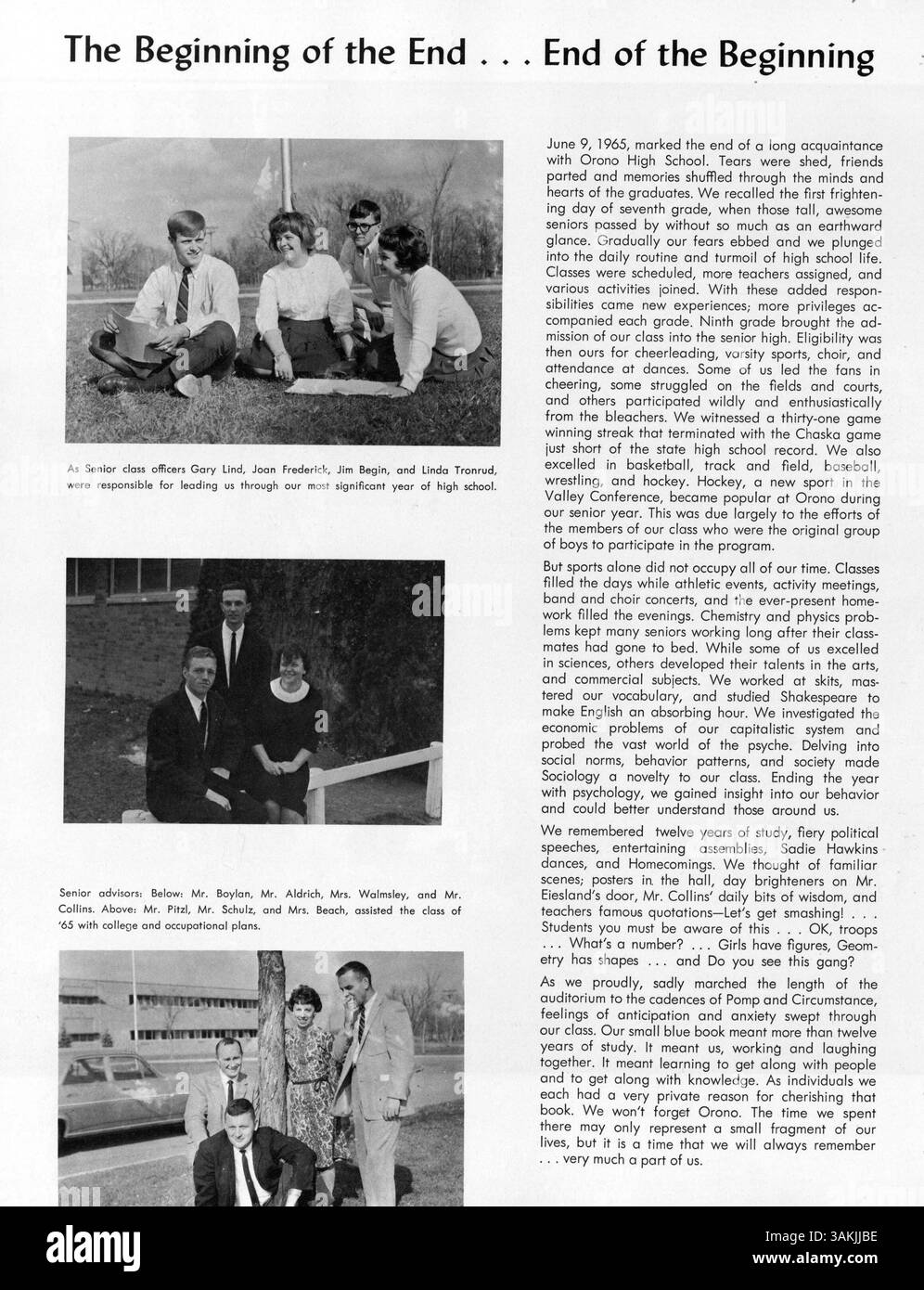 The Spartan '65 yearbook from Orono High School is a comprehensive ...