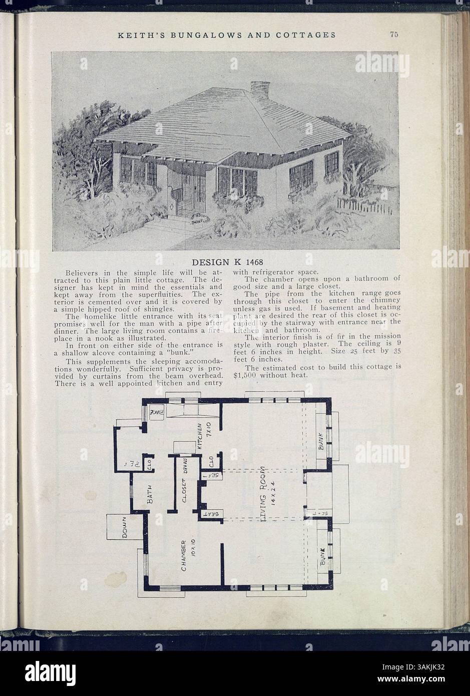 This catalog includes 215 house designs by Max L. Keith, featuring ...