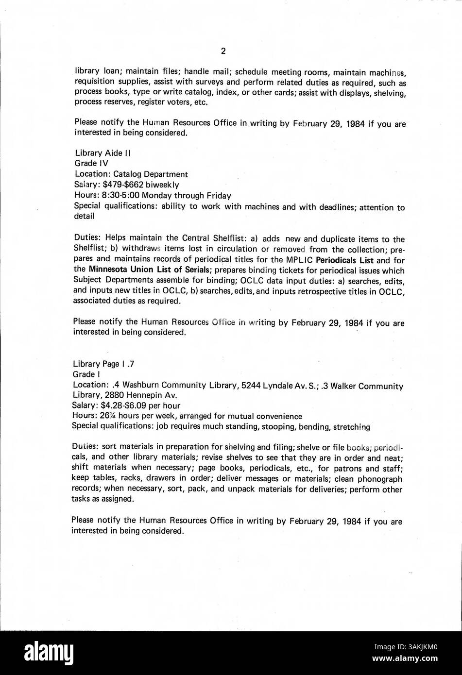 The Minneapolis Public Library Official Bulletin 1984 provides ...