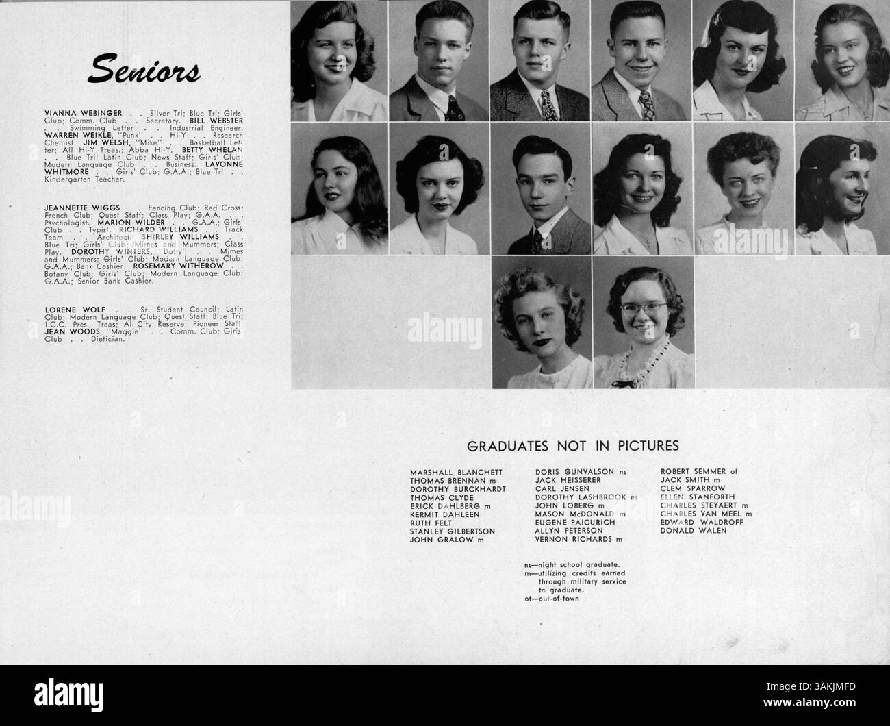 The 'Pioneer' yearbook for June 1944 captures important moments from ...