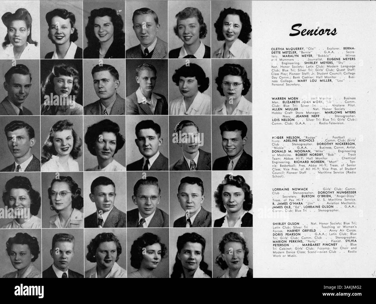 The 'Pioneer' yearbook for 1944 from Central High highlights key ...