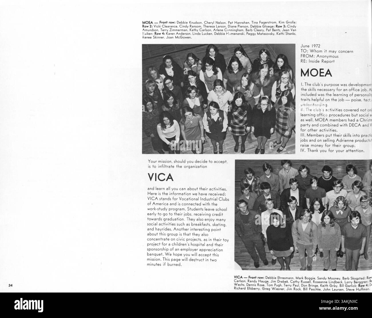 The 1972 Kennedy High yearbook includes records of students, faculty ...