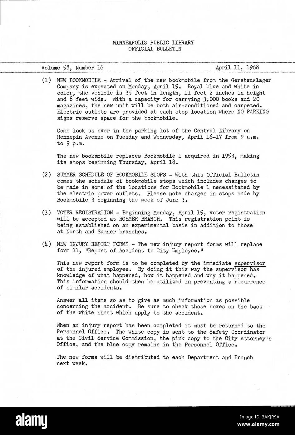The Minneapolis Public Library's 1968 weekly bulletin kept employees ...