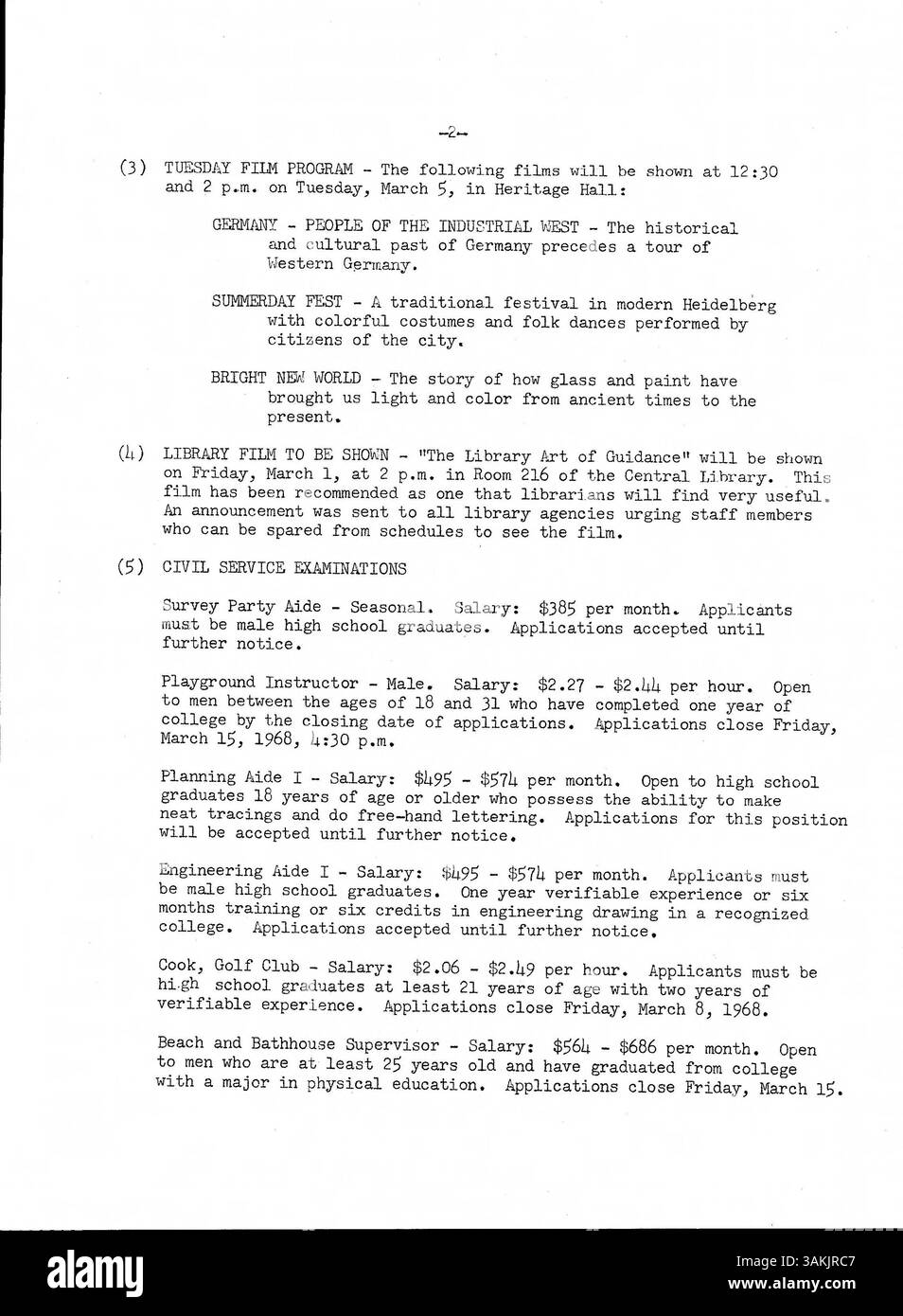 The 1968 Minneapolis Public Library official bulletin serves as an ...
