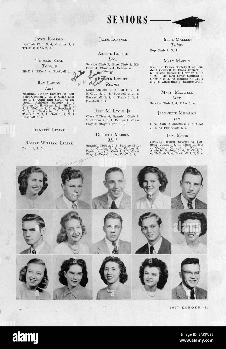 The 'Echoes' 1947 yearbook from Hopkins High School records the school ...