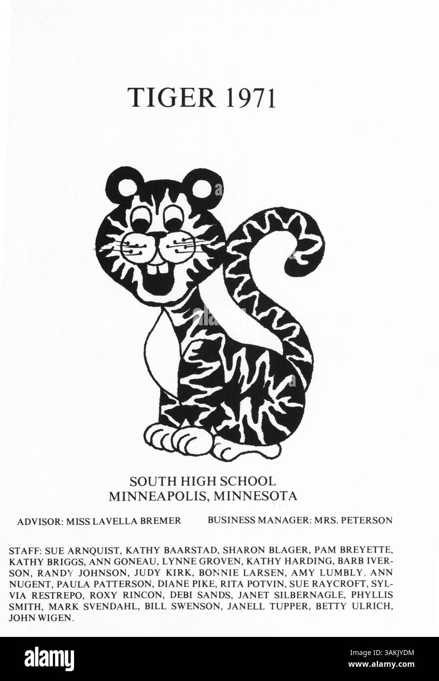 The 1971 *Tiger* yearbook from South High School captures the academic year, highlighting ...