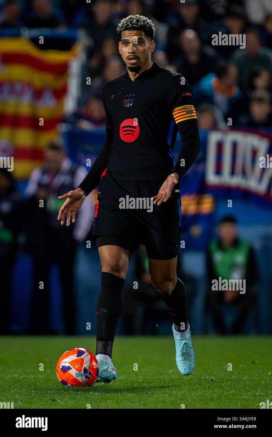April 12, 2025, Leganes, Madrid, Spain: Ronald Araujo of FC Barcelona ...