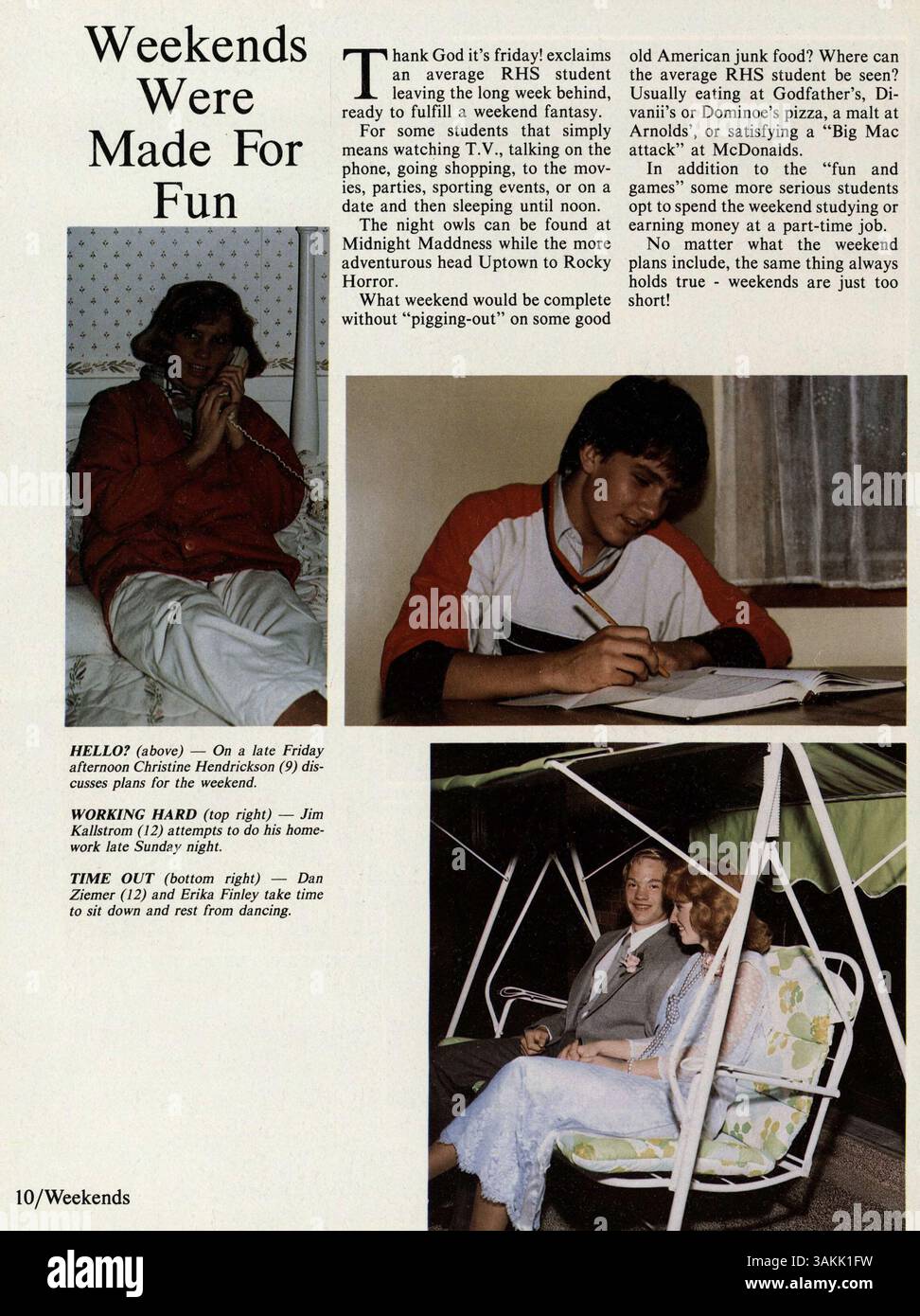 The 1986 'Aurean' yearbook from Richfield High School highlights ...