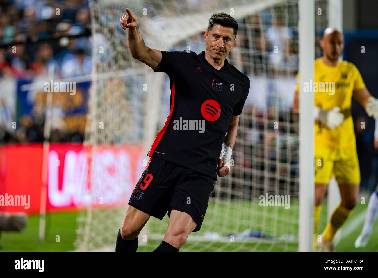 Leganes, Madrid, Spain. 12th Apr, 2025. Robert Lewandowski of FC ...