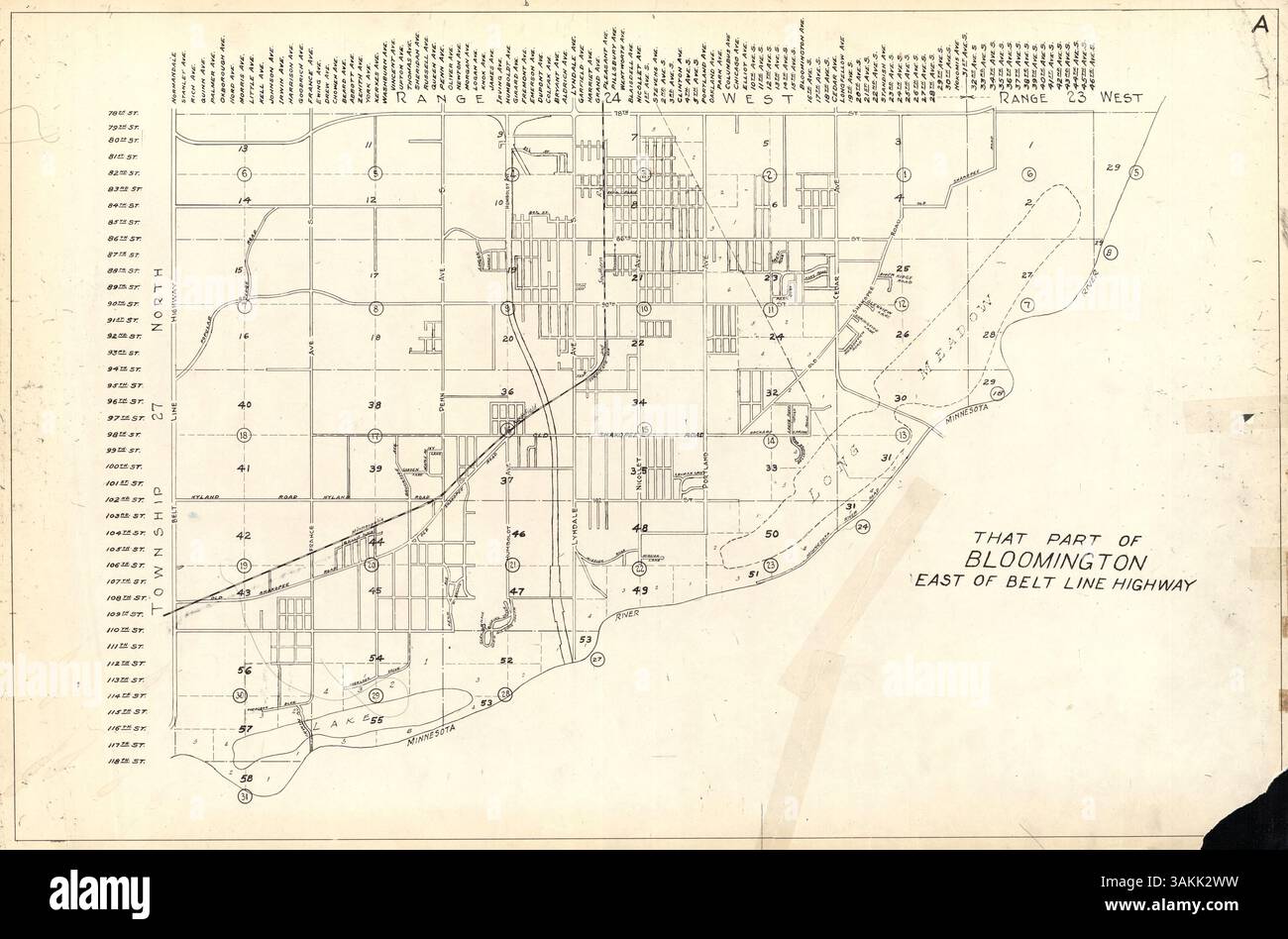 This set of surveys and plats of properties in Bloomington includes ...