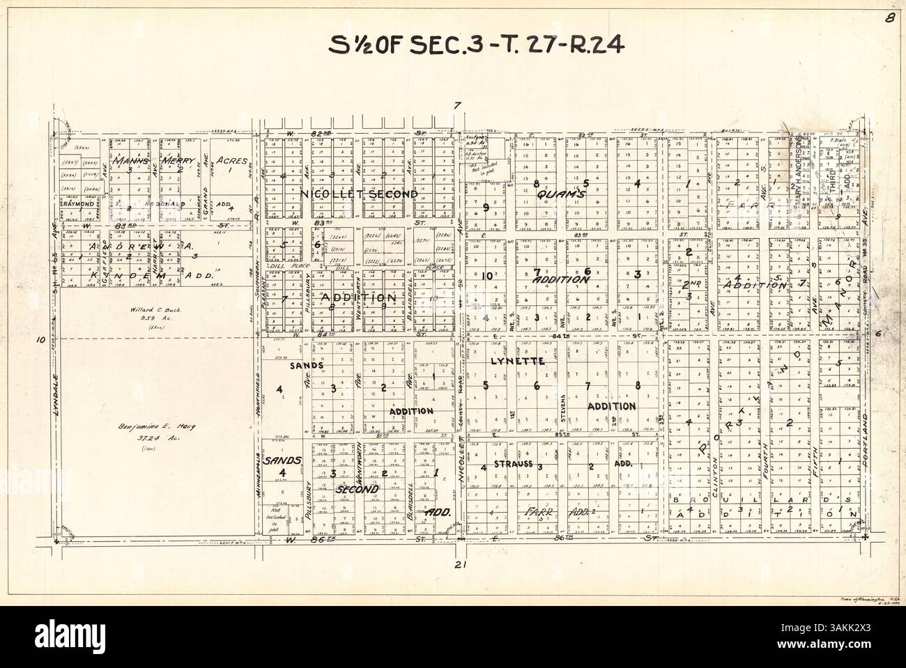 This set of surveys and plats from the City of Bloomington includes ...