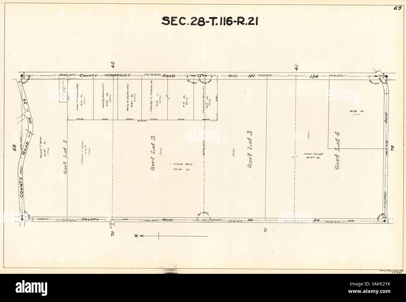 This set includes surveys and plats for properties in Bloomington ...