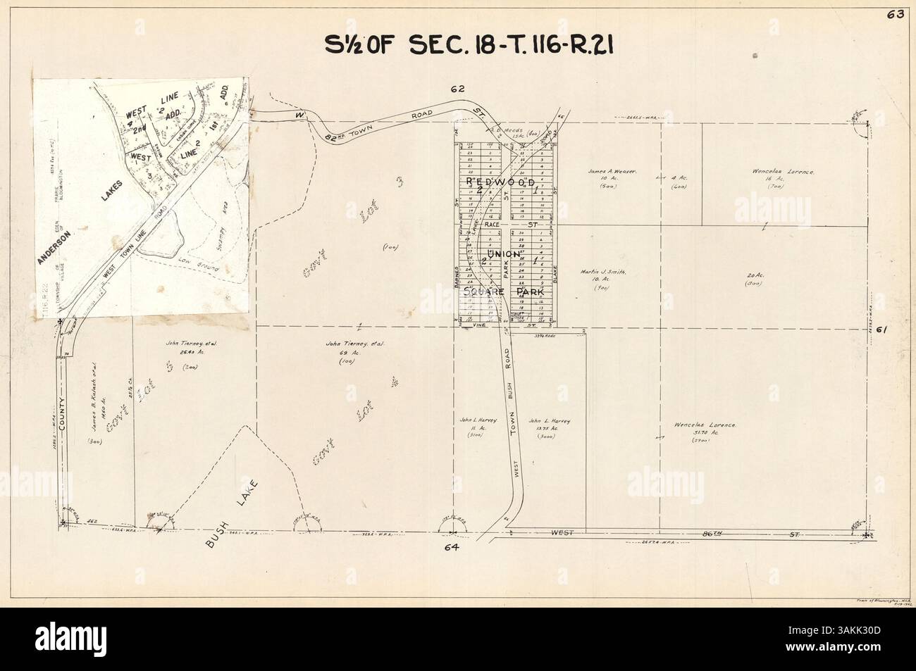 This collection includes detailed surveys and plats of properties in ...