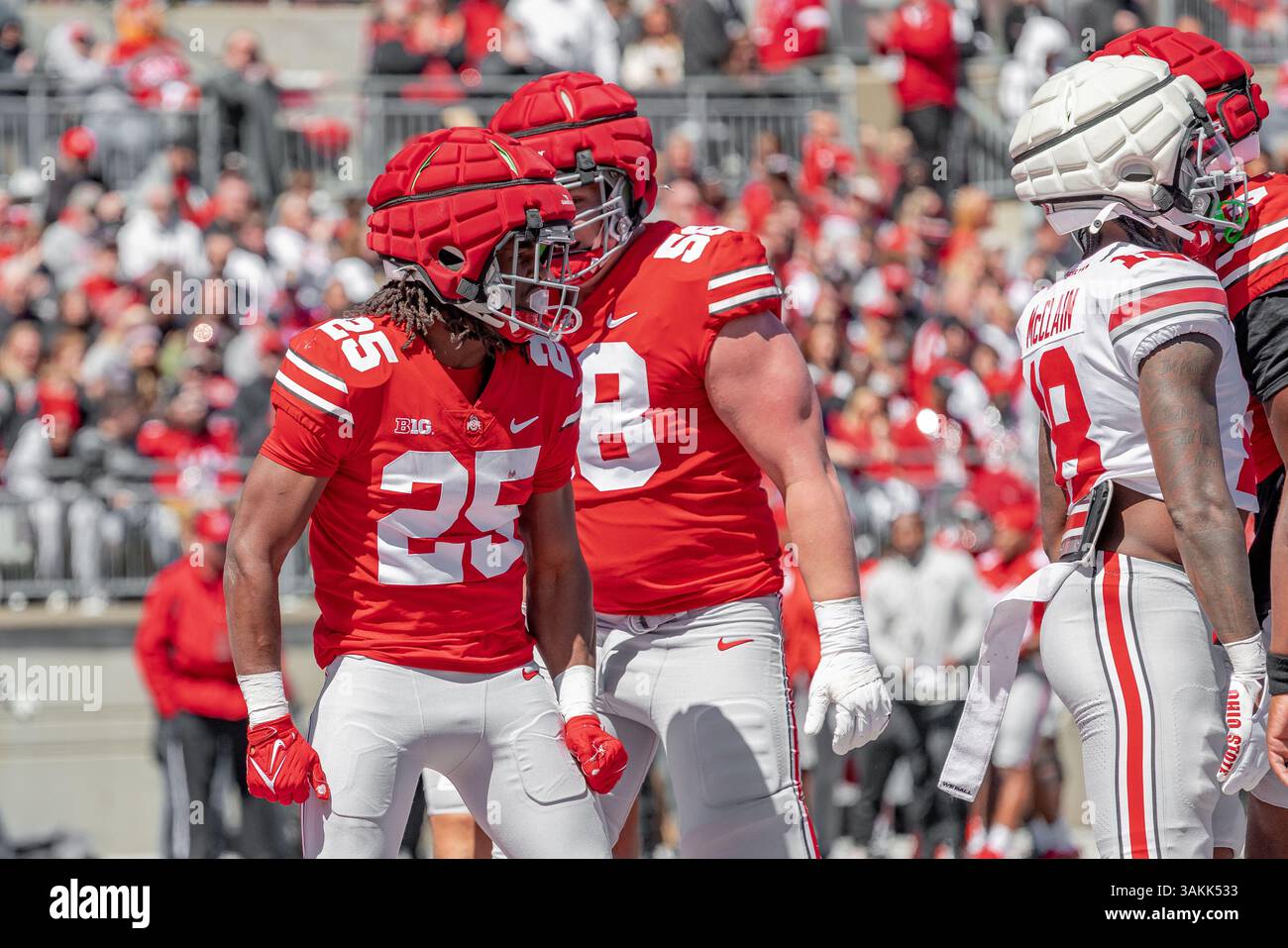 Columbus, Ohio, USA. 12th Apr, 2025. Ohio State Buckeyes running back ...