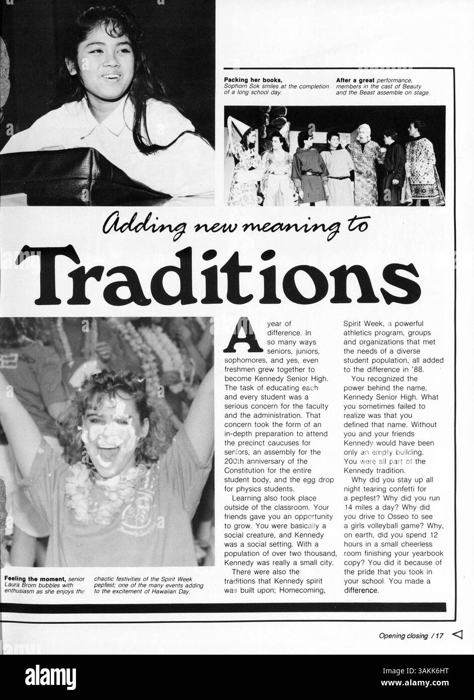 This 1988 yearbook from Kennedy High School highlights student life ...