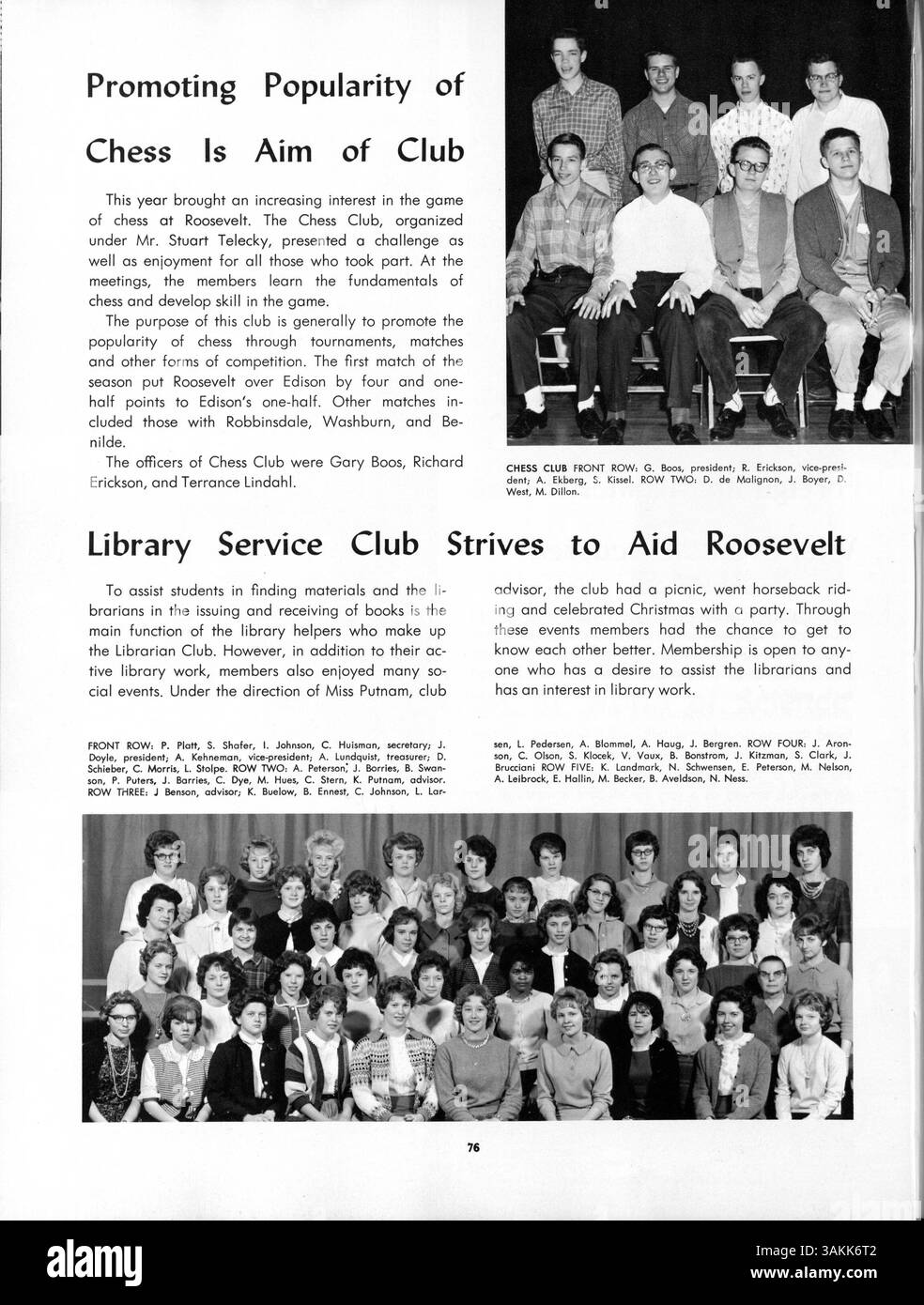 The 1962 'Sagamore' yearbook from Roosevelt High School documents the ...