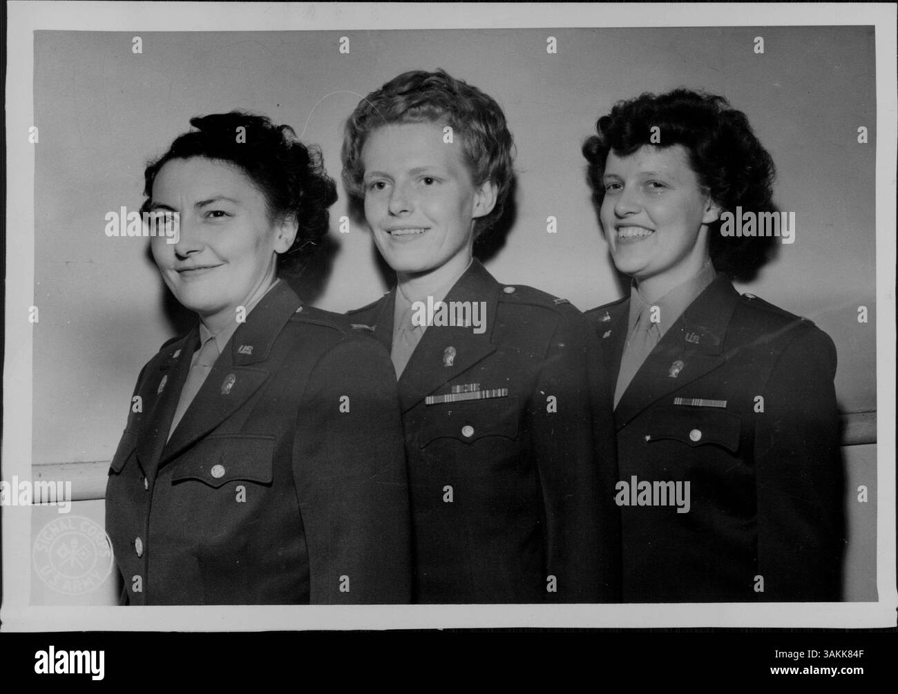 This photograph captures Lieutenant Genevieve Roe, Lieutenant Betty ...