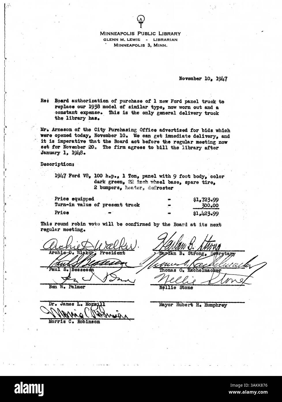 The 1947 minutes of the Minneapolis Public Library Board include key ...