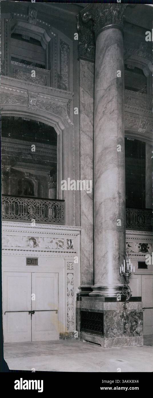 The main lobby of the Minnesota Theater features a marble column ...