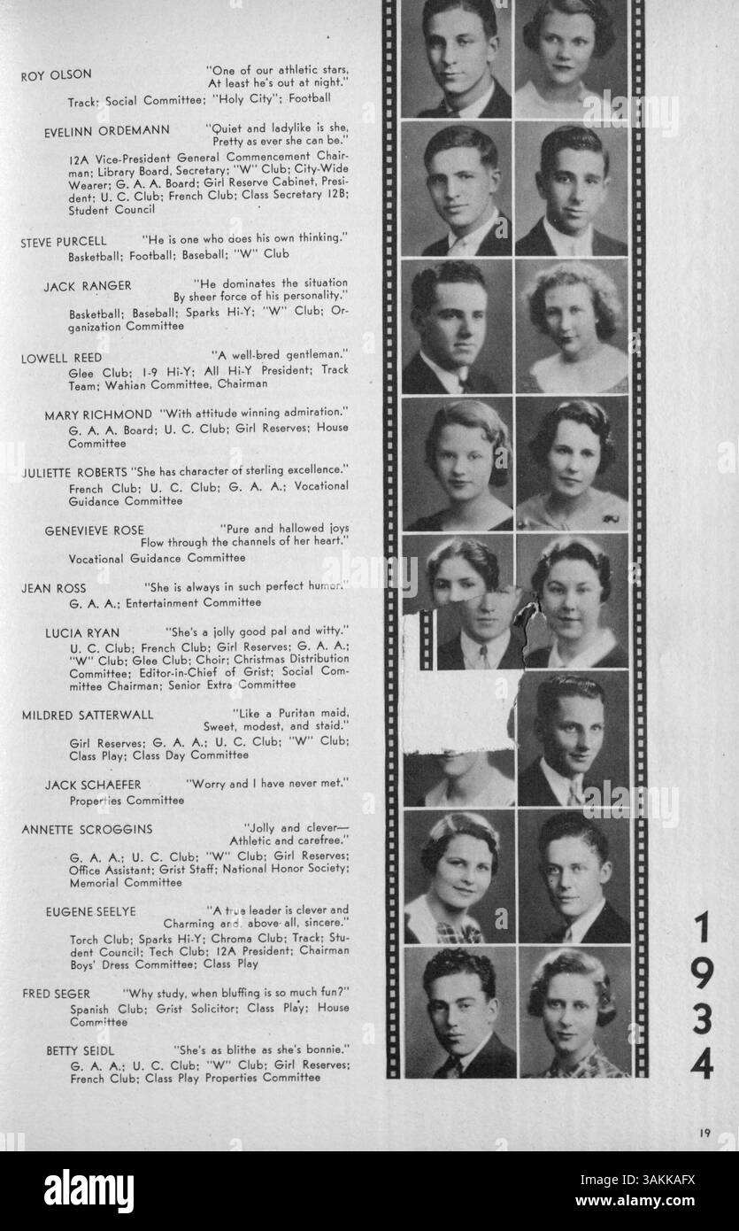 The 1934 'Wahian' yearbook captures student life, athletic events ...