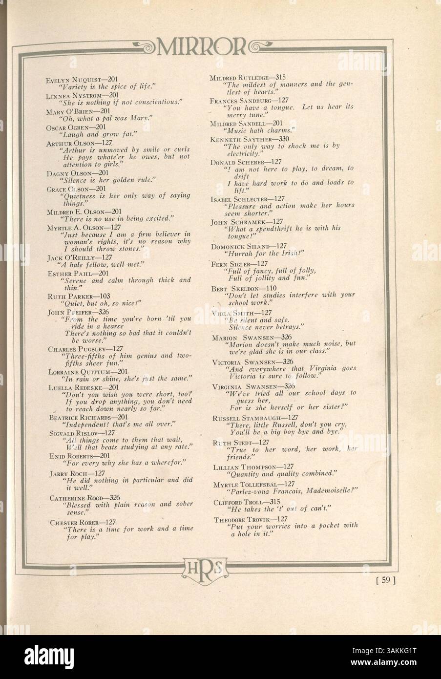 The 1925 'Mirror' Yearbook from Roosevelt High School documents the ...