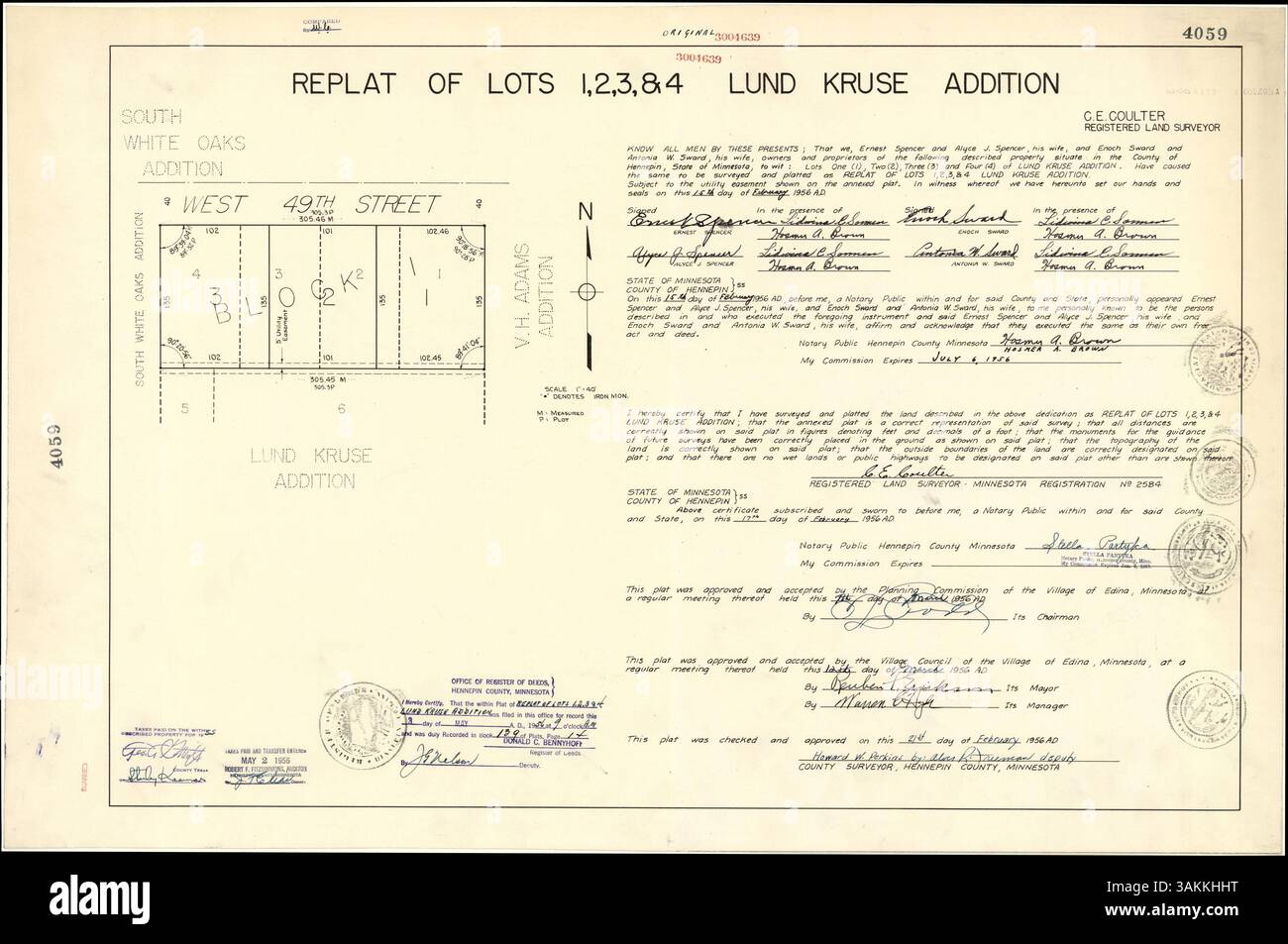 This replat of Lots 1, 2, 3, and 4 in the Lund Kruse Addition details ...