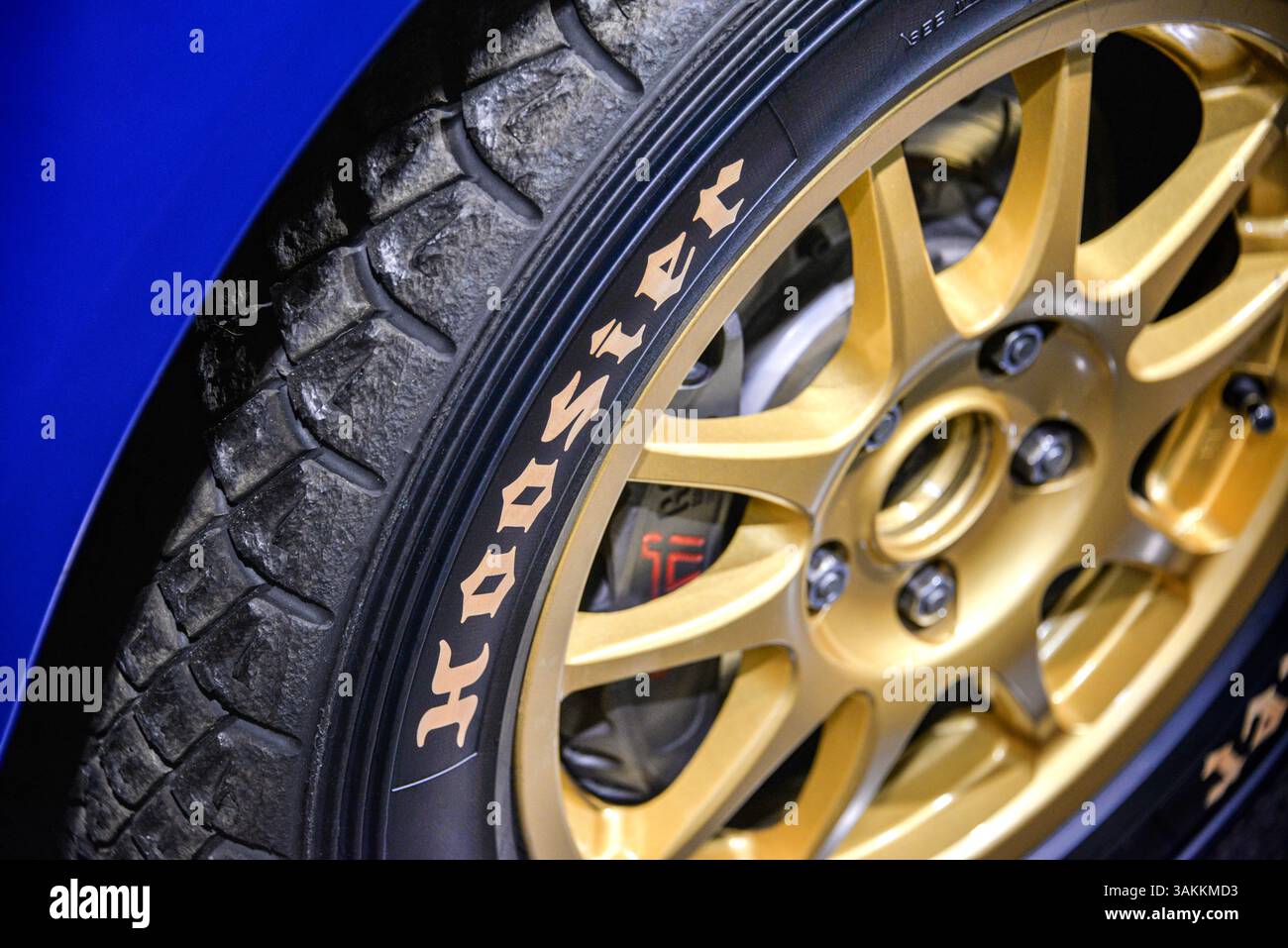 Hoosier logo on a wheel at a car show Stock Photo - Alamy