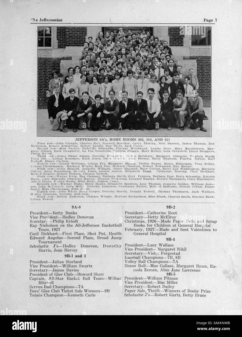 This 1927 school yearbook from Jefferson Junior High School captures a ...