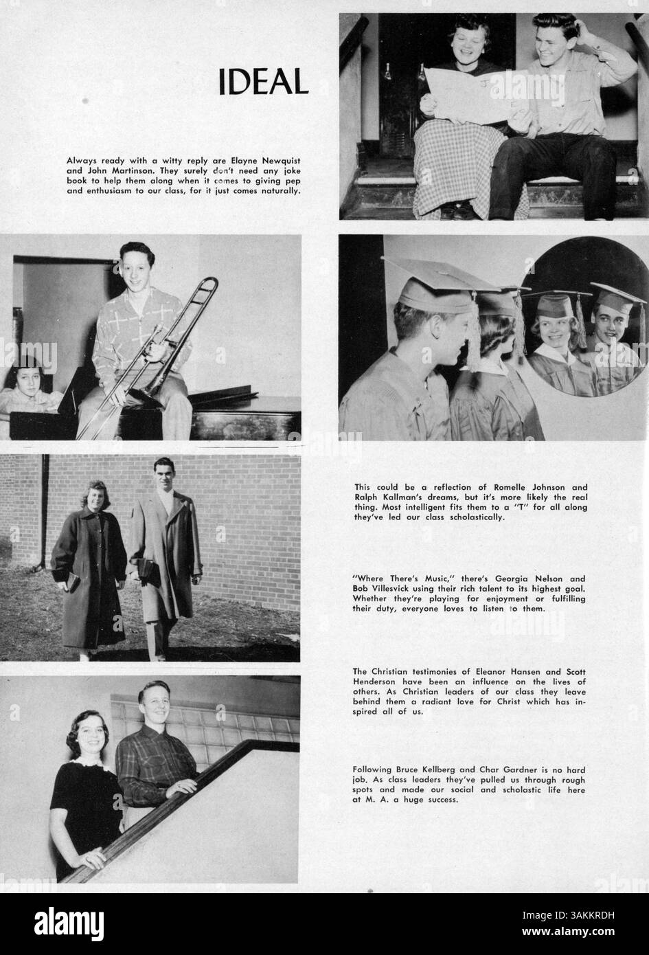 Minnehaha Academy’s 1952 yearbook, The Antler, features the activities ...