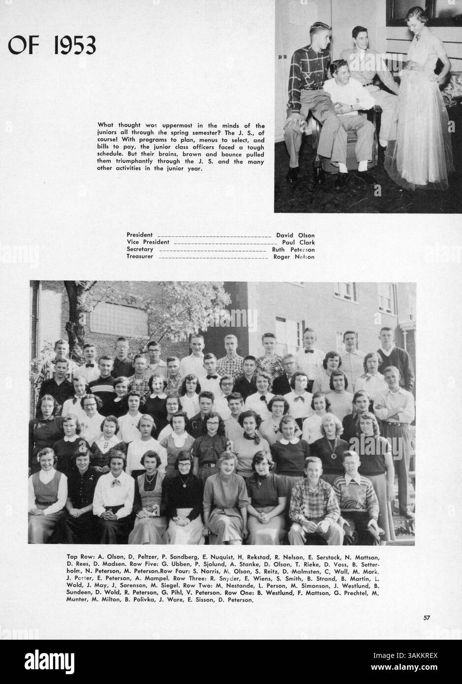 The 1952 Antler yearbook of Minnehaha Academy highlights the students ...