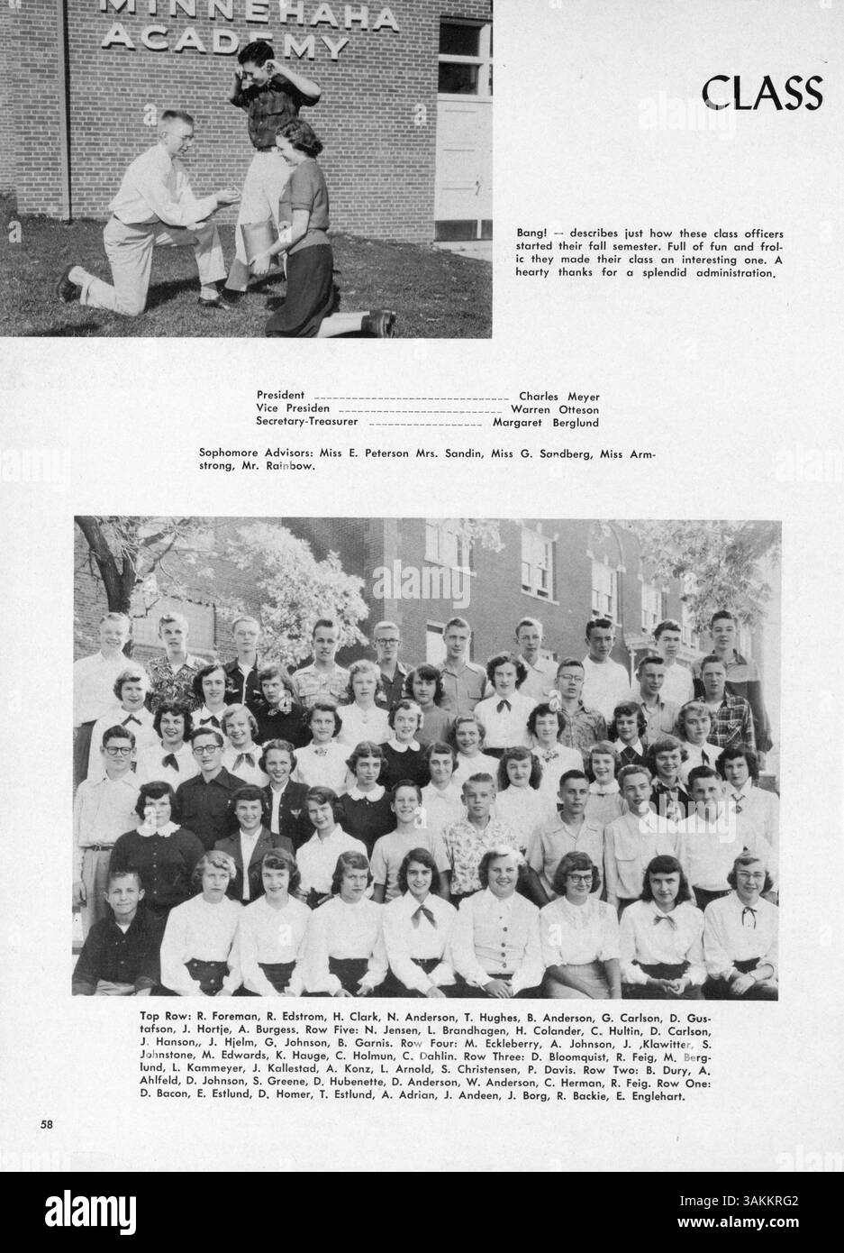 The 1952 Antler yearbook from Minnehaha Academy documents students ...