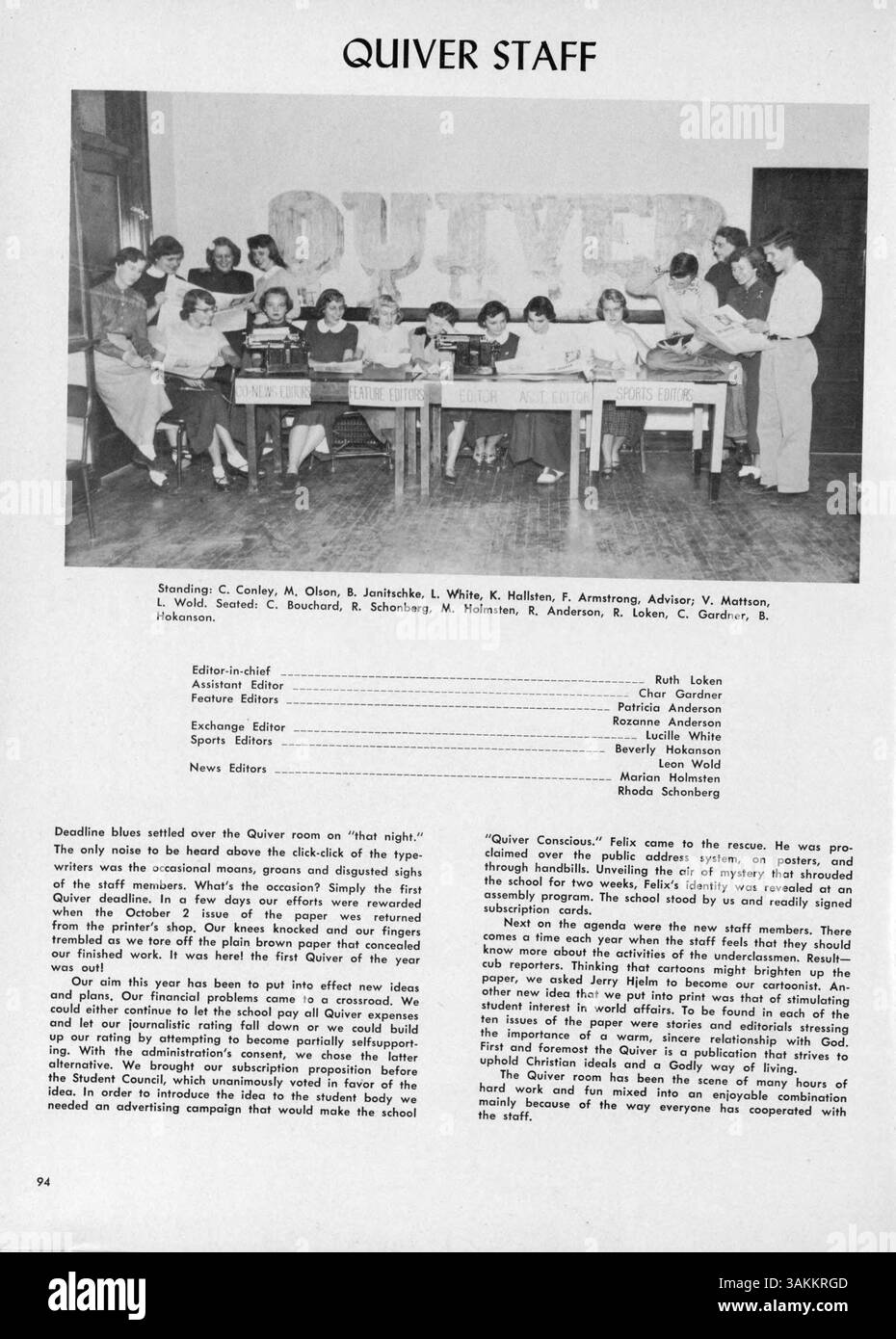 The 'Antler 1952' yearbook from Minnehaha Academy features the students ...