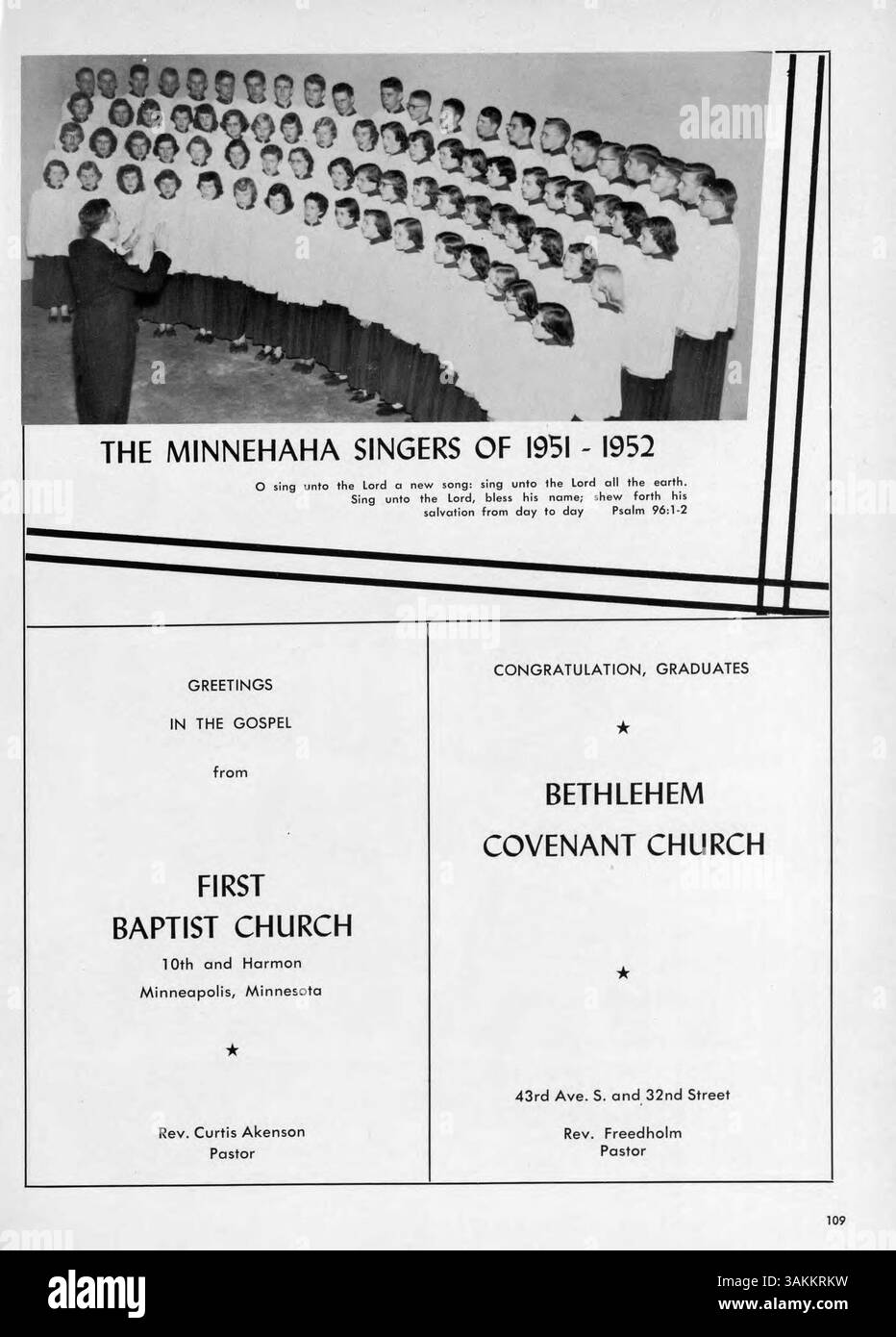 The 1952 Antler yearbook from Minnehaha Academy features students ...